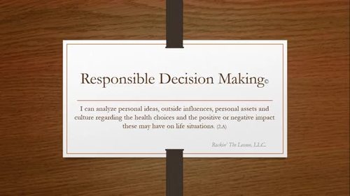 1.4 Responsible Decision Making Presentation Video | TpT