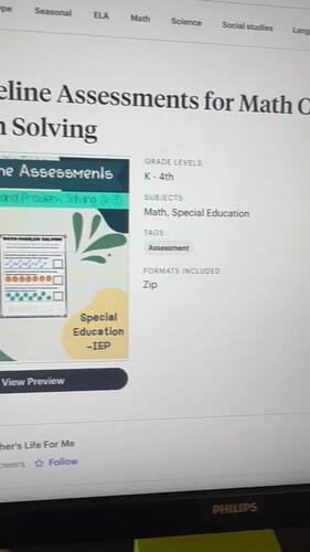 IEP Baseline Assessments for Math Calculations and Problem Solving