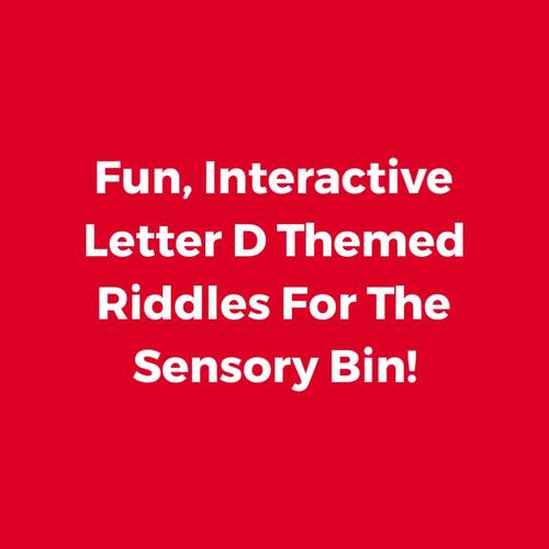 Letter D Activities: "Hey Riddle Riddle Sensory Bin Riddles" | TPT