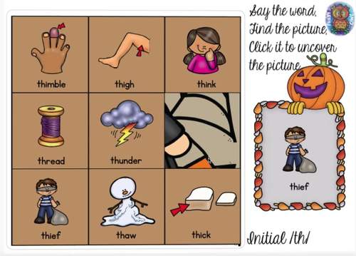 Halloween Articulation Games /TH/ Boom Cards by Funny Owl | TPT