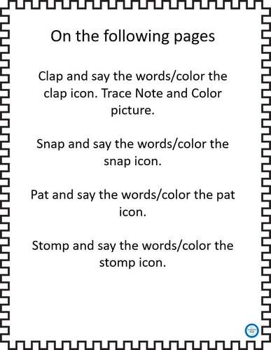 Nursery Rhyme Music Lesson, One, Two, Three, Four Five, Tracing, Coloring