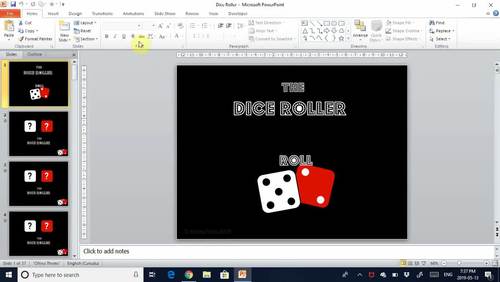 The Dice Roller 2 Dice - PowerPoint Template for Probability and Games