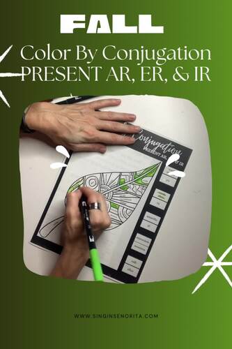 Present Tense AR, ER, & IR Color By Conjugation-Fall by SinginSeñorita