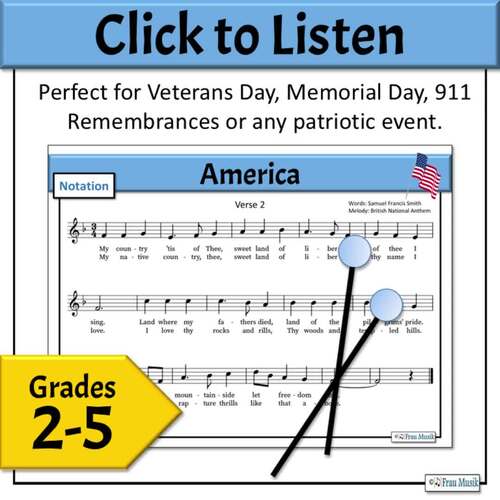 Veterans Day Music Lesson Patriotic Song & Orff Activities - Memorial ...