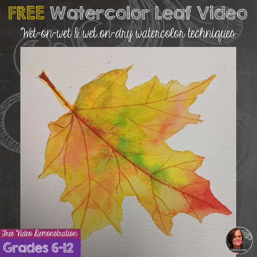 Watercolor Fall Leaf Video Demonstration by A Space to Create Art