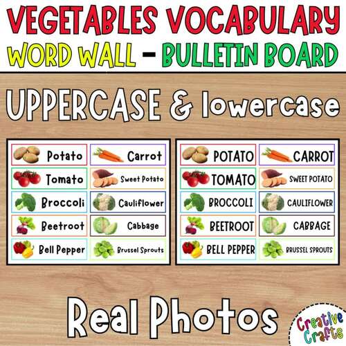 Common Vegetables Vocabulary Word Wall & Bulletin Board by The Creative ...