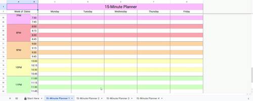 15 Minute Planner, Editable Time Blocking Planner, Daily Classroom ...