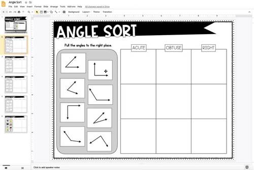 Math Angle Sort for Google Slides : DISTANCE LEARNING by Aubree Teaches