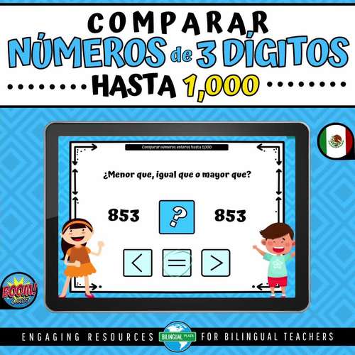 Boom Cards™ COMPARAR NÚMEROS HASTA 1,000 | Comparing 3-Digit Numbers in ...