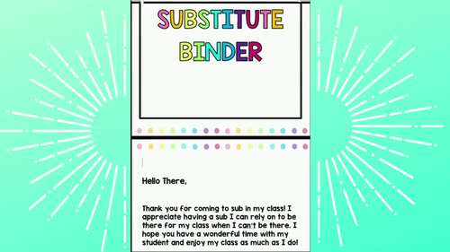 Long Term Maternity Leave Substitute Binder by The Mello Teacher