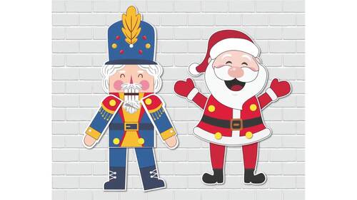 Christmas Paper Dolls, Articulated Puppets, Holiday Paper Craft.