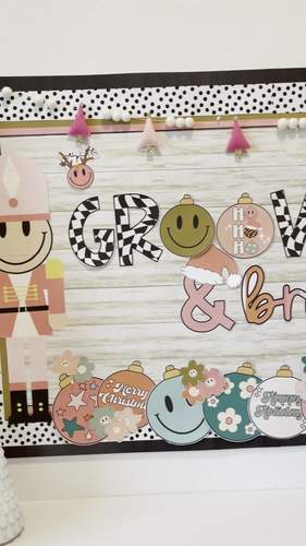 December Retro Bulletin Board // Groovy and Bright Christmas Decor