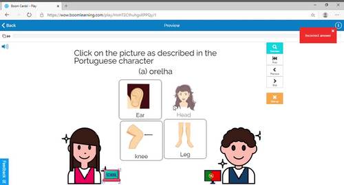 Body Parts BOOM CARDS Portuguese | BODY PARTS Portuguese BOOM CARDS