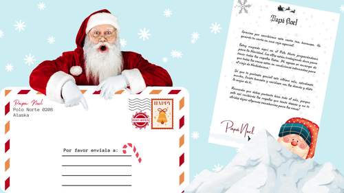Carta a Papá Noel ( con sobre) en formato PDF by Fast English for Kids