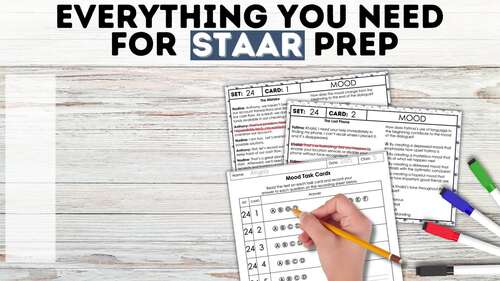 Tone & Mood Worksheets Task Cards Tone of Voice Passages Worksheet Quiz ...