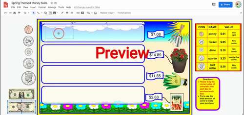 Springtime Money Skills (Dollars and Coins) - Digital Activity/Distance ...