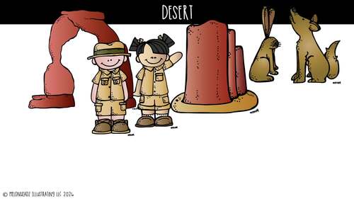 Desert Habitat clip art, landform, animal COMBO PACK by Melonheadz Clipart