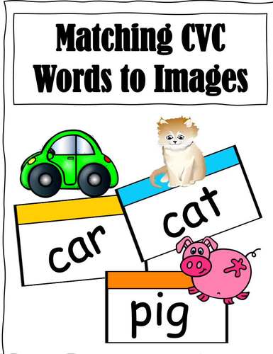 CVC Word and Picture Matching Worksheets (phonics) by Diverse Tutors