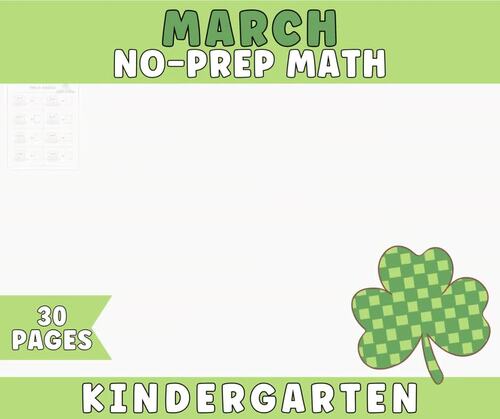 Kindergarten St. Patrick’s Day Math Worksheets | No Prep March Math ...