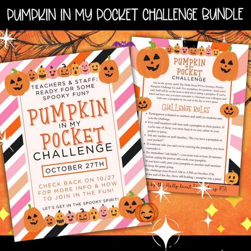 Halloween Teacher Appreciation Team Building Pumpkin Game Challenge Bundle