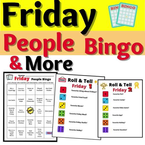Friday Fun Activity Icebreaker People Bingo Starter Activities No Prep