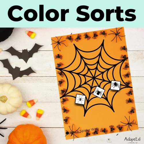 Spider Web Color Sorts by AdaptEd 4 Special Ed | TPT