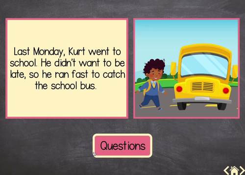 Back To School WH Questions Sentence Stories BOOM Cards Speech Therapy