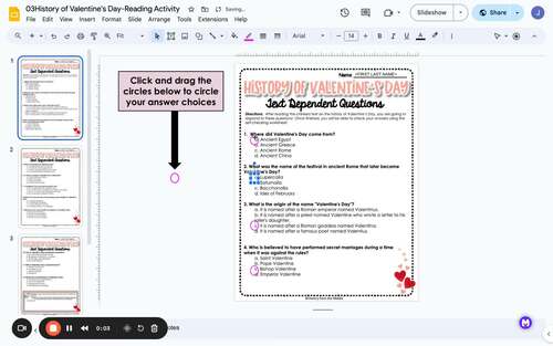 History of Valentine Reading Comprehension & Self-Checking - Digital ...