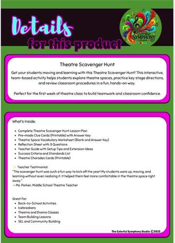 Theatre Class Scavenger Hunt – Drama Icebreaker Activity | TPT