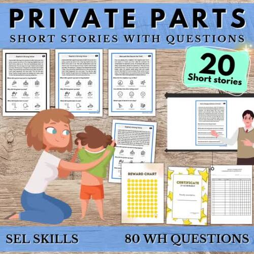 Private Parts Stories W/ Questions & Visuals Worksheets Body Safety SEL ...