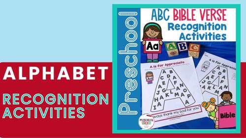 ABC Bible Verse Alphabet Recognition Activities by Preschool SOS