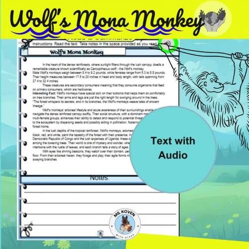 The World of Wolf's Monkeys: Student Paced, Interactive Lesson | TPT