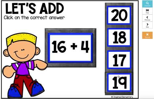 Addition Math Facts Sums to 20 Boom Cards™ by Inspired Elementary