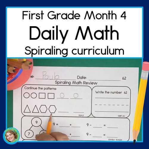 1st Grade Math Spiral Review | Morning Work | Homework | Warm Ups Month ...