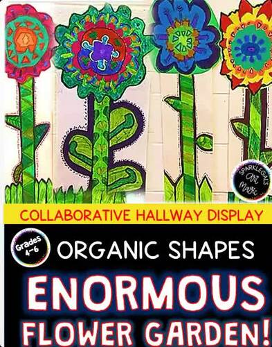 Spring Flower Garden! Paper & Oil Pastel 2-D Art Lesson! Large-Scale ...