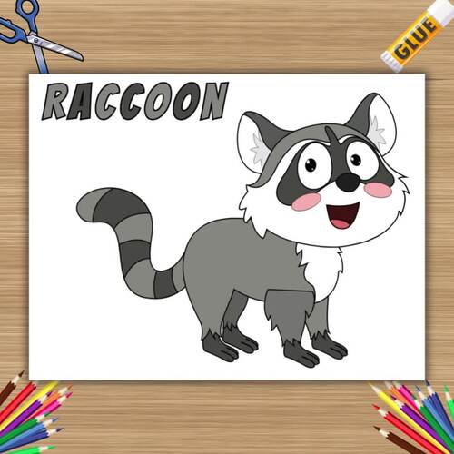 Raccoon Craft Activity | Cut and Paste Woodland Animal Craft | Forest ...