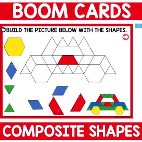 Composing Shapes Math Games with Pattern Blocks Boom Cards 1st Grade ...