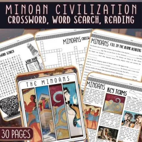 Minoan Civilization - Crossword, Word Search, Readings, Posters, Worksheets