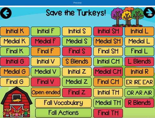 Thanksgiving Articulation Turkey Games Boom Cards Speech Therapy ...