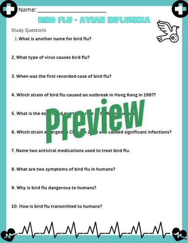 Bird Flu | Avian Influenza Review, PDF Study Guide | Health | FACS