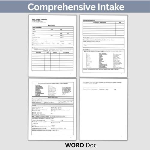 Medical Office Patient Intake Form: Editable Word Template | TPT