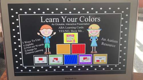 Task Cards: Colors (INTERACTIVE, ABA, Yes/No, Choice,Autism, Boom Cards)