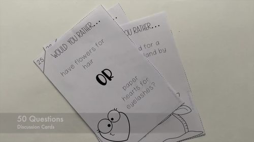 Valentine's Day Would you rather Questions Game | No Prep Class Activity