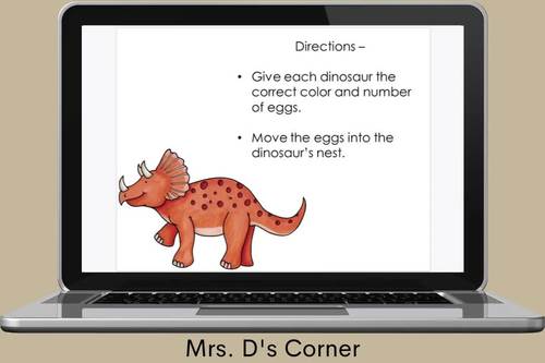 Dinosaur Count and Identify Numbers Digital Activity | Distance Learning