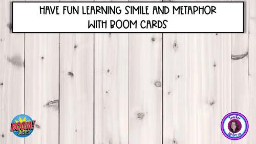 BOOM Cards Simile and Metaphor Figurative Language Practice by ...