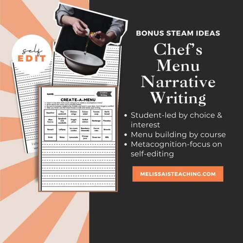 Chef, Cooking & Food Narrative Writing, FCS Home Ec, Sub Plan 2nd 3rd ...