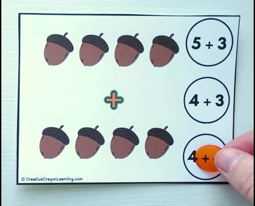 Fall Decomposing Numbers to 10 – Hands-On Math Center for Kindergarten