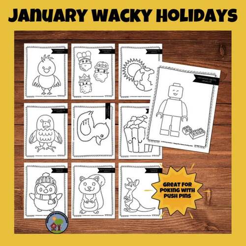 Wacky Holidays all Year Push Pin Poke Art Fine Motor Skills | TPT