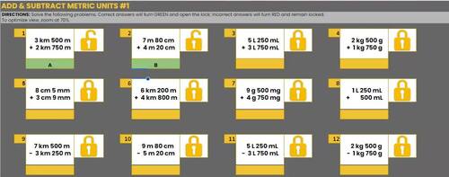 Add and Subtract Metric Units Digital Google Sheetsᵀᴹ and Print Activity