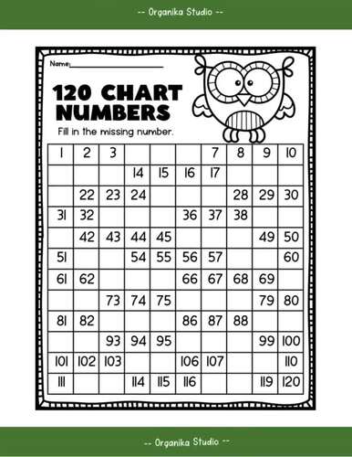 Halloween 120 chart missing numbers| Halloween 120 chart blank | TPT